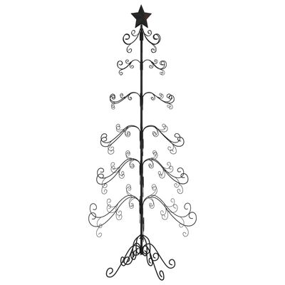 vidaXL Metal Christmas Tree for Decoration Black 180 cm | vidaXL.com.au