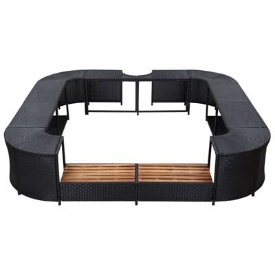 vidaXL Square Spa Surround Black 268 x 268 x 55 cm Poly Rattan | vidaXL ...