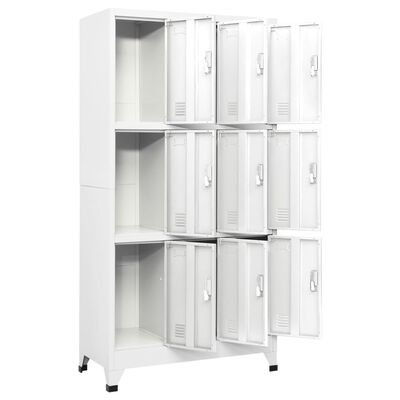 vidaXL Locker Cabinet with 9 Compartments Steel 90x45x180 cm Grey ...
