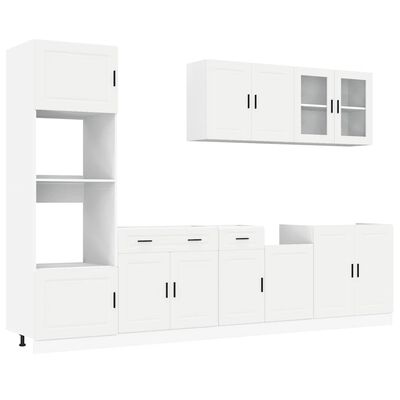 vidaXL 7 Piece Kitchen Cabinet Set Porto White Engineered Wood | vidaXL ...