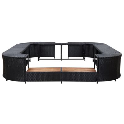 vidaXL Square Spa Surround Black 268 x 268 x 55 cm Poly Rattan | vidaXL ...