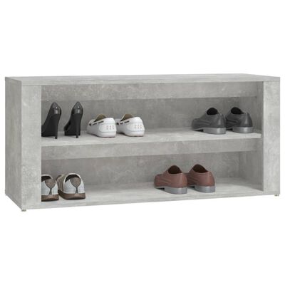 vidaXL Shoe Rack Concrete Grey 100x35x45 cm Engineered Wood | vidaXL.com.au