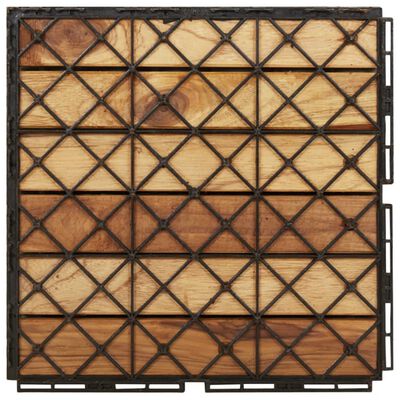 vidaXL Decking Tiles 30 pcs 30x30 cm Solid Wood Teak Vertical Pattern ...
