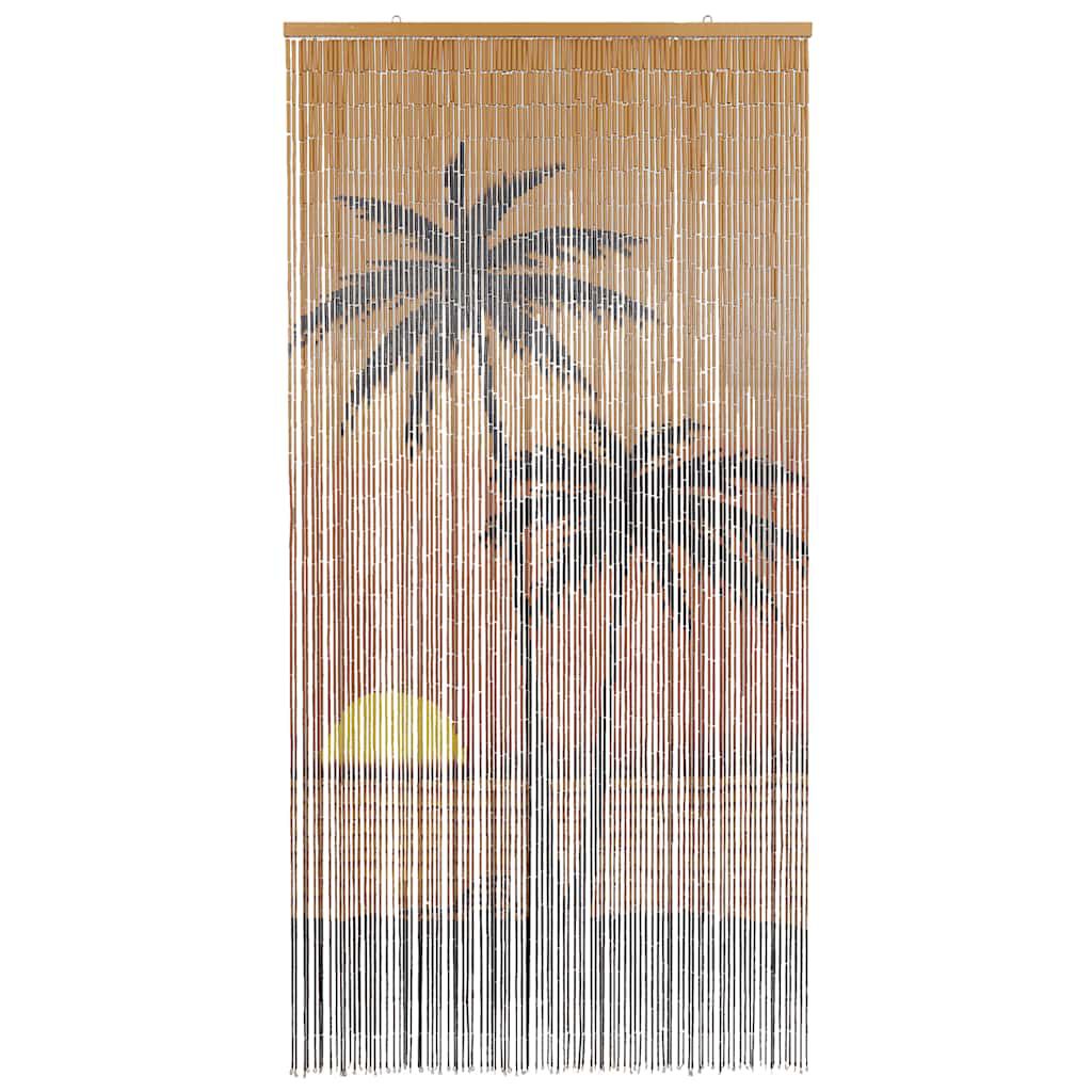 vidaXL Insect Door Curtain Palm Tree Print 100x200 cm Bamboo
