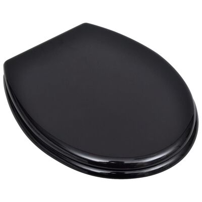 vidaXL WC Toilet Seat MDF Lid Simple Design Black | vidaXL.com.au
