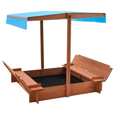 vidaXL Sandbox with Roof Firwood 122x120x123 cm | vidaXL.com.au