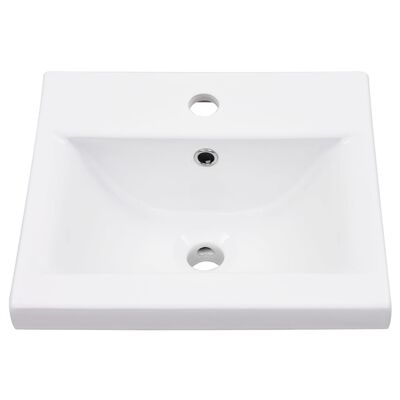 vidaXL Bathroom Washbasin Frame with Built-in Basin Black Iron | vidaXL ...