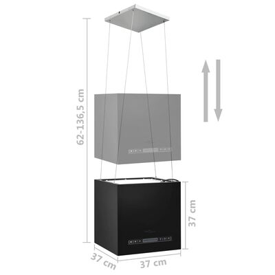 vidaXL Hanging Island Range Hood Touch Sensor LCD 55cm Stainless Steel ...