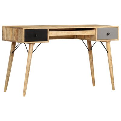 vidaXL Desk with Drawers 130x50x80 cm Solid Mango Wood | vidaXL.com.au