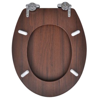 vidaXL WC Toilet Seat MDF Soft Close Lid Simple Design Brown | vidaXL ...