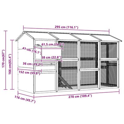 Vidaxl Chicken Coop Wood 295x163x170 Cm Vidaxl Au