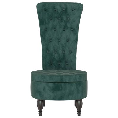 vidaXL High Back Chair Dark Green Velvet Button Design | vidaXL.com.au