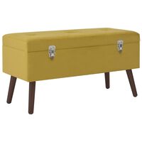 vidaXL Bench with Storage Compartment Mustard Yellow 80 cm Velvet ...
