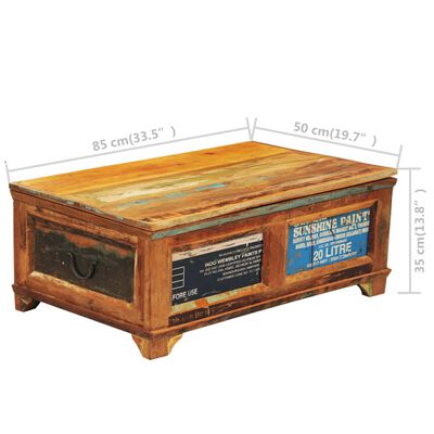 vidaXL Coffee Table with Storage Vintage Reclaimed Wood | vidaXL.com.au