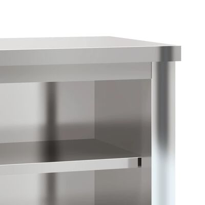 vidaXL Kitchen Wall Cabinet with Shelf Stainless Steel | vidaXL.com.au