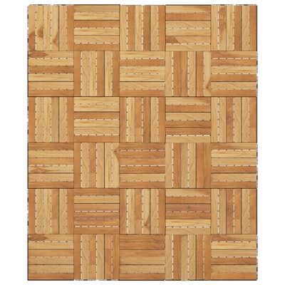 vidaXL Decking Tiles 30 pcs 30x30 cm Solid Wood Teak Vertical Pattern ...