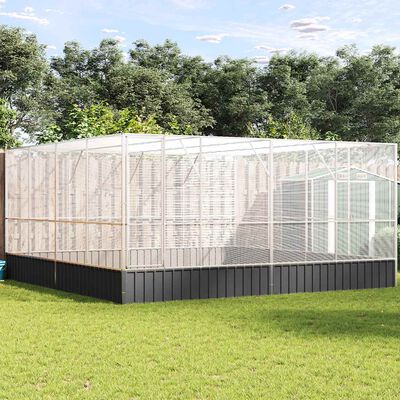 vidaXL Aviary Silver 418x414x212 cm Steel | vidaXL.com.au