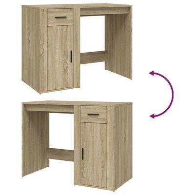 vidaXL Desk Sonoma Oak 100x49x75 cm Engineered Wood | vidaXL.com.au