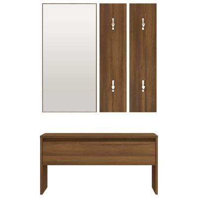 vidaXL Hallway Furniture Set Brown Oak Engineered Wood | vidaXL.com.au