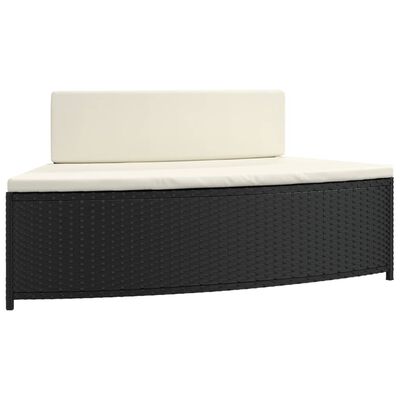 vidaXL Spa Benches with Cushions 2 pcs Black Poly Rattan | vidaXL.com.au