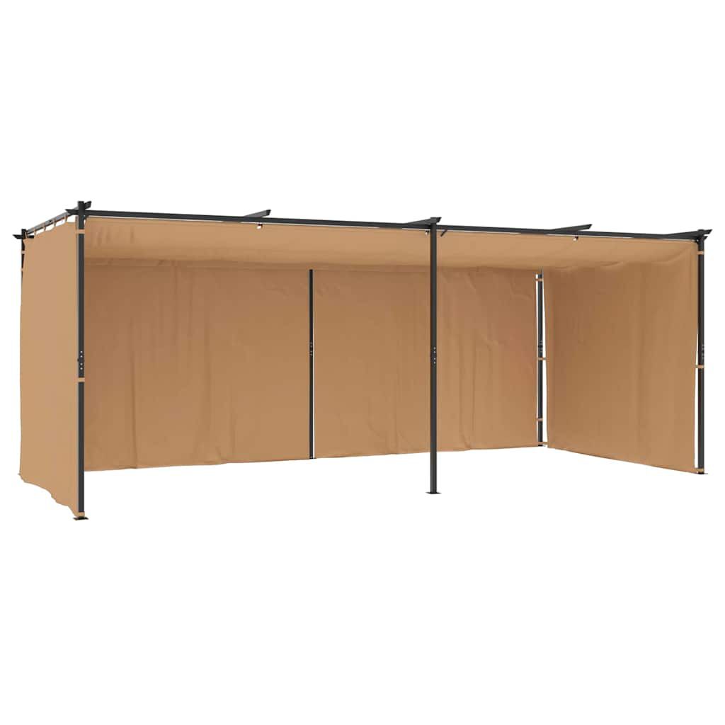 vidaXL Gazebo with Curtains 6x3 m Taupe Steel | vidaXL.com.au