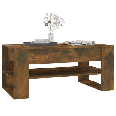 vidaXL Coffee Table Smoked Oak 102x55x45 cm Engineered Wood | vidaXL.com.au