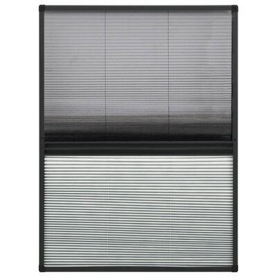 vidaXL Plisse Insect Screen for Windows Aluminium 80x120 cm with Shade ...
