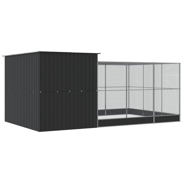 vidaXL Aviary with Extension Silver 497x303x216 cm Steel | vidaXL.com.au