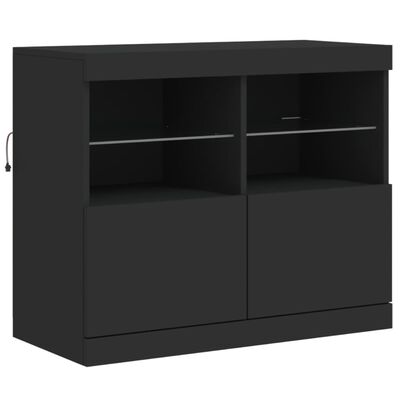 vidaXL Sideboard with LED Lights Black 81x37x67 cm | vidaXL.com.au