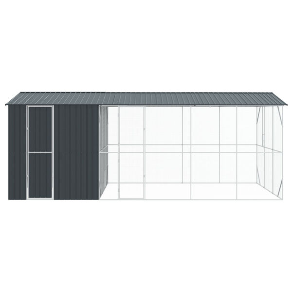 vidaXL Bird Aviary with Extension Anthracite 310x640x247 cm Steel ...