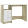 vidaXL Desk with Drawers Black 110x50x76 cm Engineered Wood | vidaXL.com.au