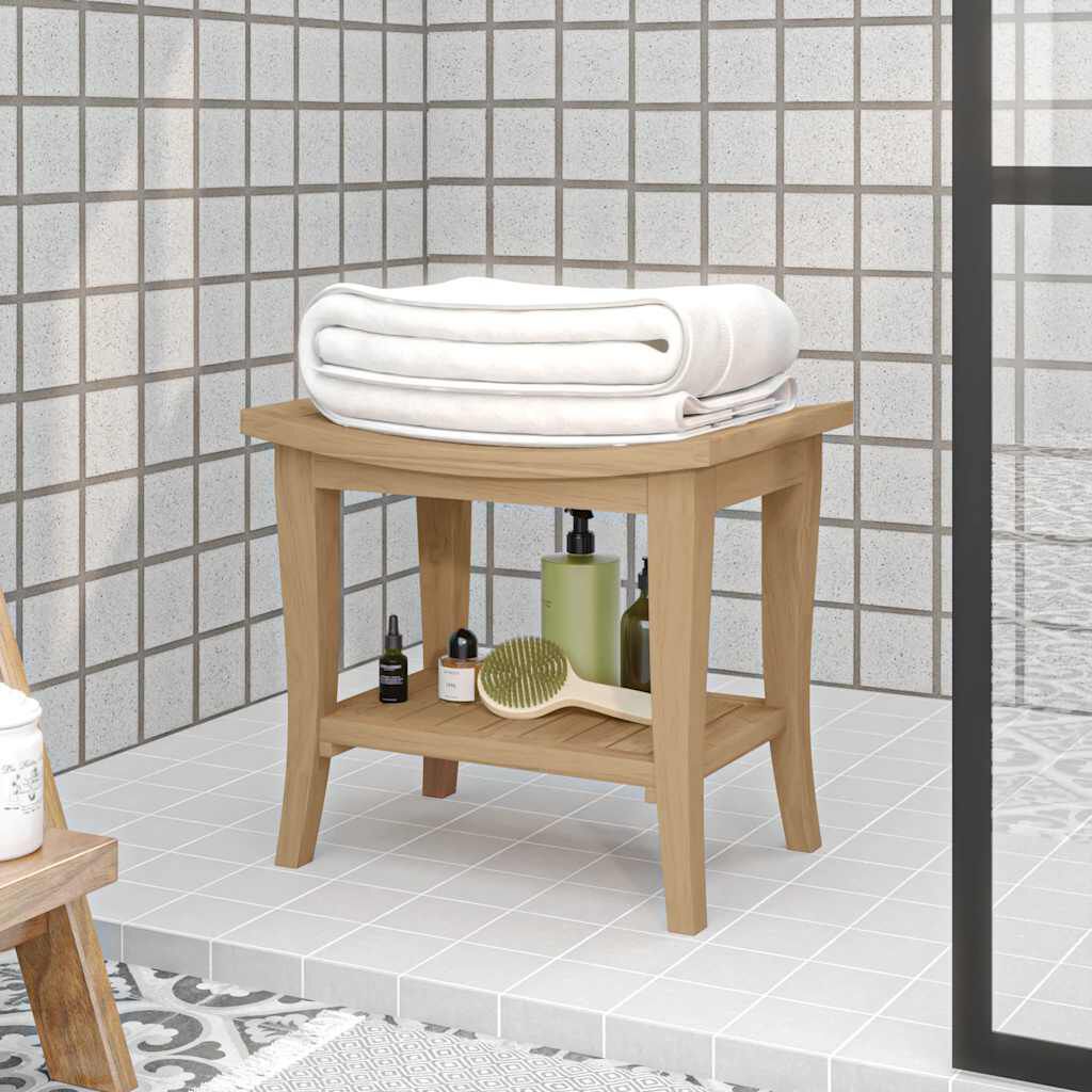 vidaXL Bathroom Side Table 50x35x45 cm Solid Wood Teak | vidaXL.com.au