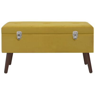 vidaXL Bench with Storage Compartment Mustard Yellow 80 cm Velvet ...