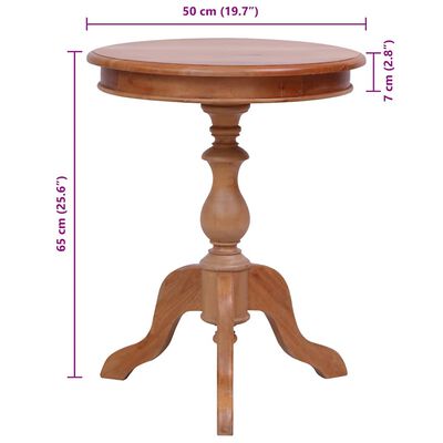 vidaXL Side Table Natural 50x50x65 cm Solid Mahogany Wood | vidaXL.com.au
