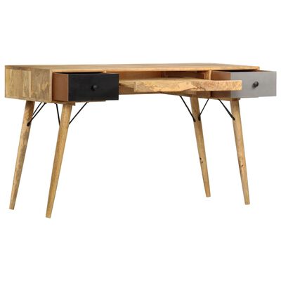 vidaXL Desk with Drawers 130x50x80 cm Solid Mango Wood | vidaXL.com.au