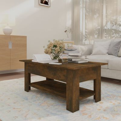 vidaXL Coffee Table Smoked Oak 102x55x42 cm Engineered Wood | vidaXL.com.au