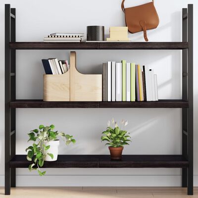 vidaXL Wall Shelf Dark Grey 120x30x(2-4) cm Treated Solid Wood Oak ...