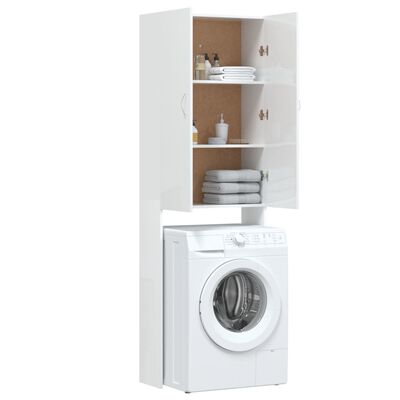 vidaXL Washing Machine Cabinet High Gloss White 64x25.5x190 cm | vidaXL ...