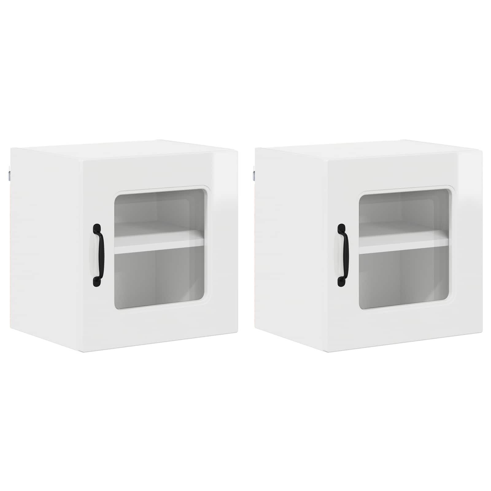 vidaXL Kitchen Cabinet Kalmar 2 pcs High Gloss White 40 x 31 x 40 cm ...