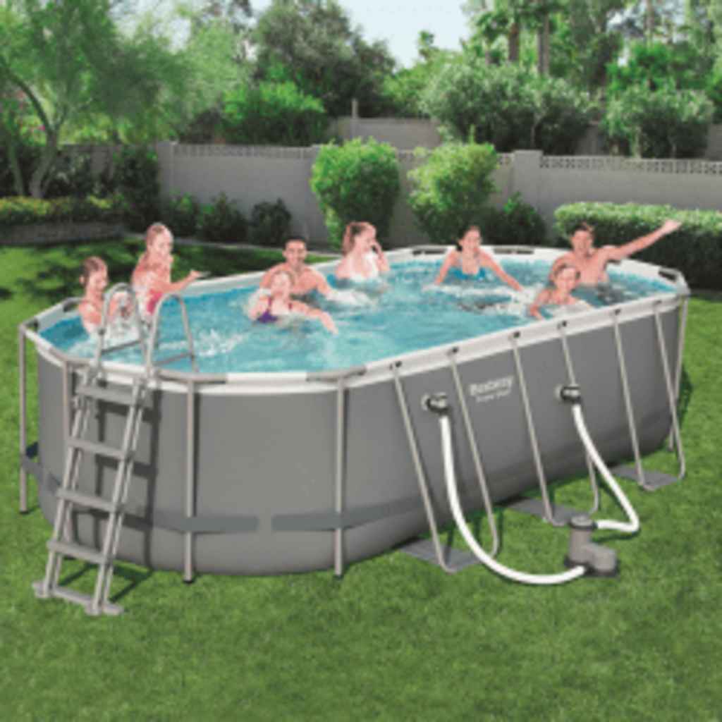 Bestway Power Steel Swimming Pool Set Oval 549x274x122cm | vidaXL.com.au