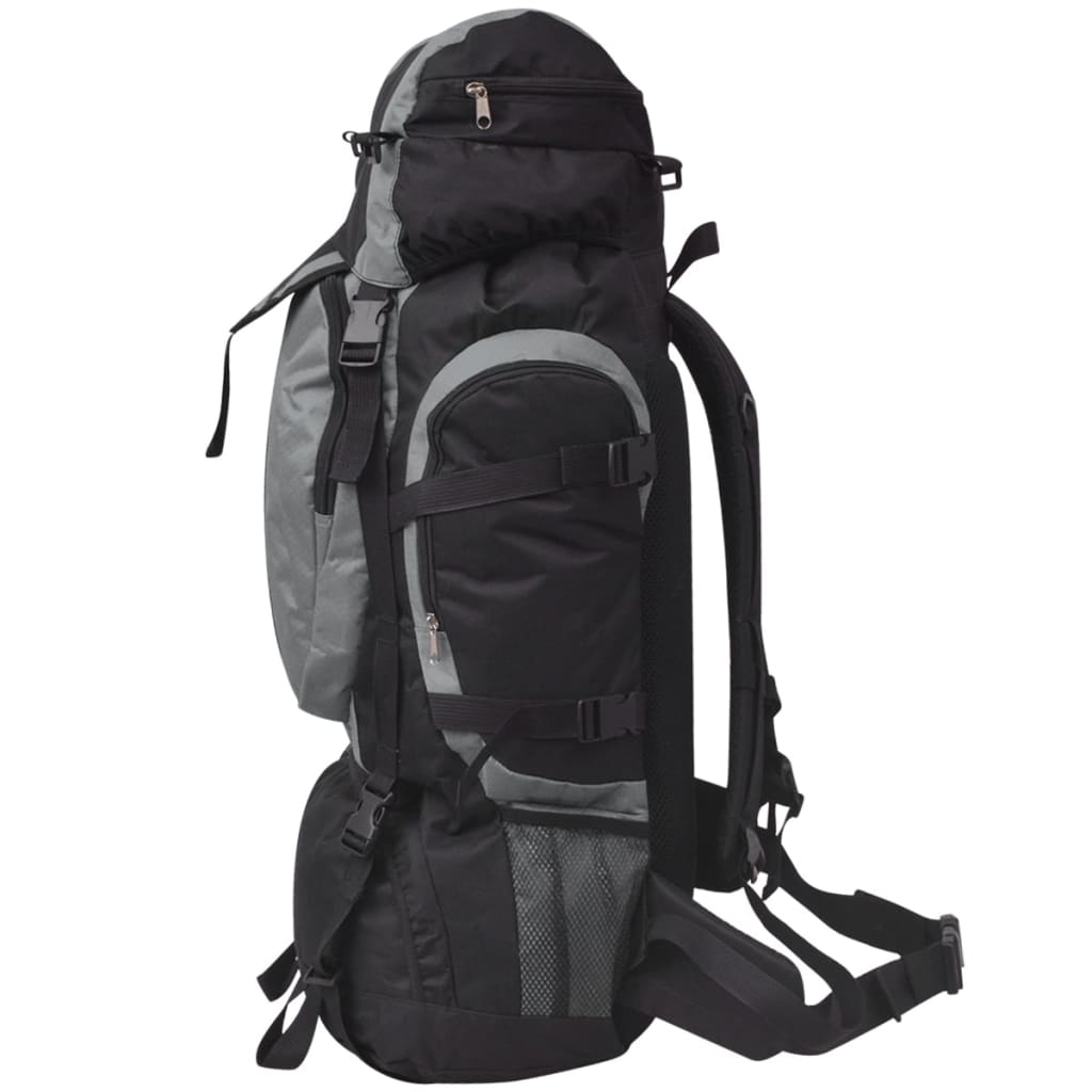 vidaXL Hiking Backpack XXL 75 L Black and Grey | vidaXL.com.au