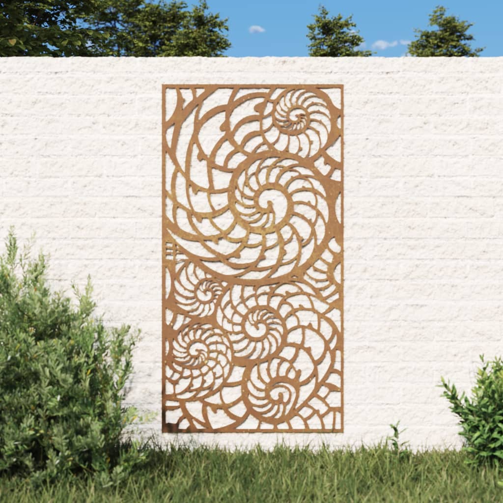 vidaXL Garden Wall Decoration 105x55 cm Corten Steel Shell Design ...