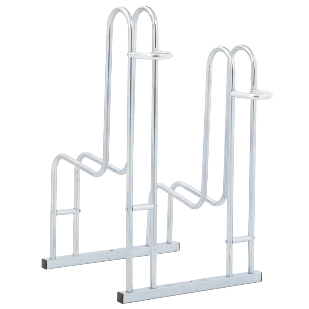 vidaXL Bicycle Stand for 2 Bikes Floor Freestanding Galvanised Steel ...