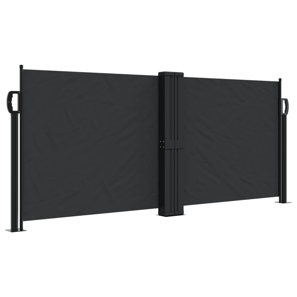 vidaXL Retractable Side Awning Black 100x1000 cm | vidaXL.com.au