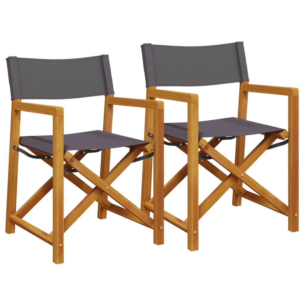 vidaXL Folding Director Chairs 2 pcs Dark Grey Fabric | vidaXL.com.au