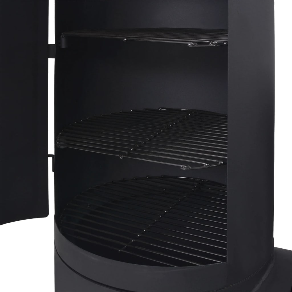 vidaXL BBQ Charcoal Smoker with Bottom Shelf Black Heavy XXL | vidaXL ...