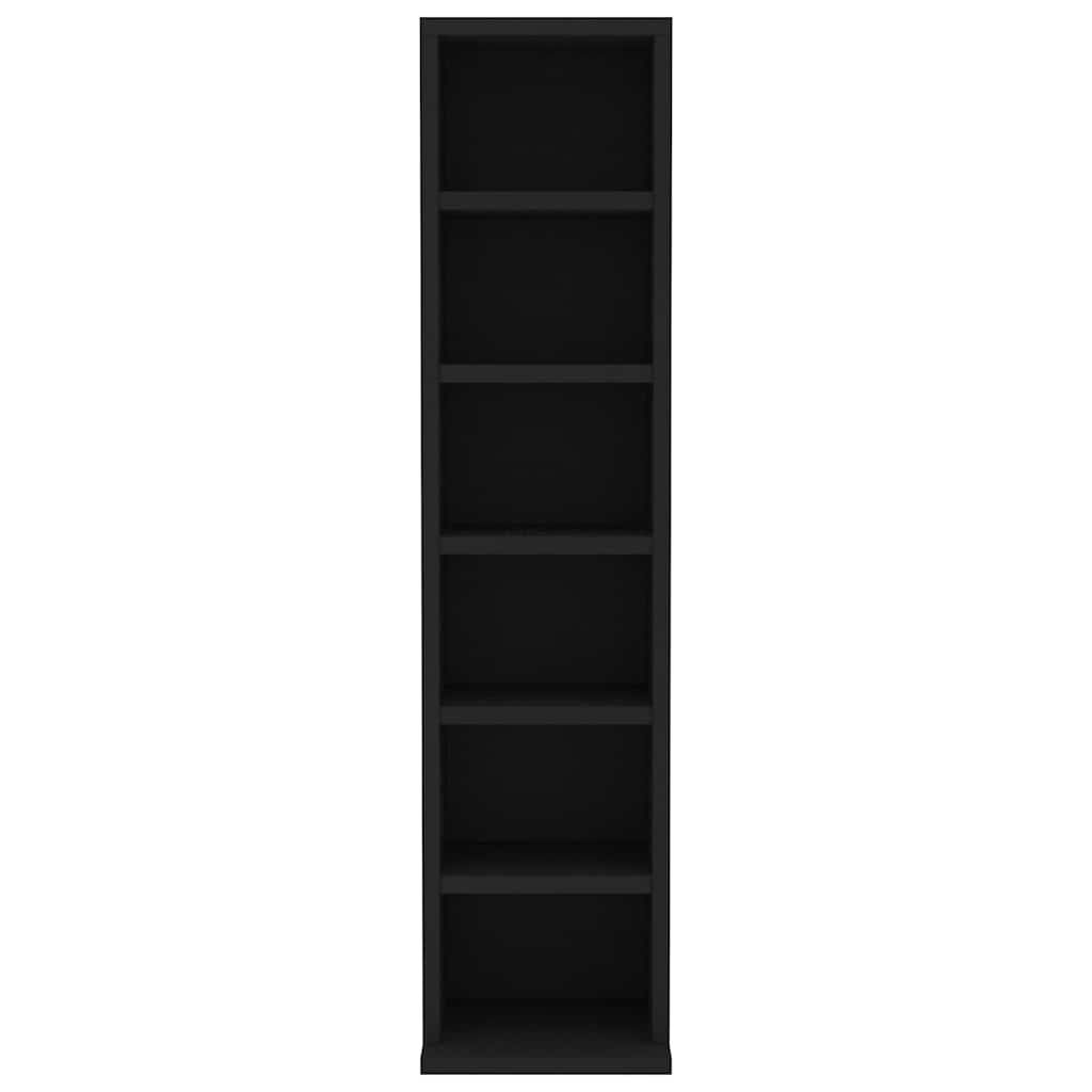 vidaXL CD Cabinet Black 21x20x88 cm Engineered Wood | vidaXL.com.au