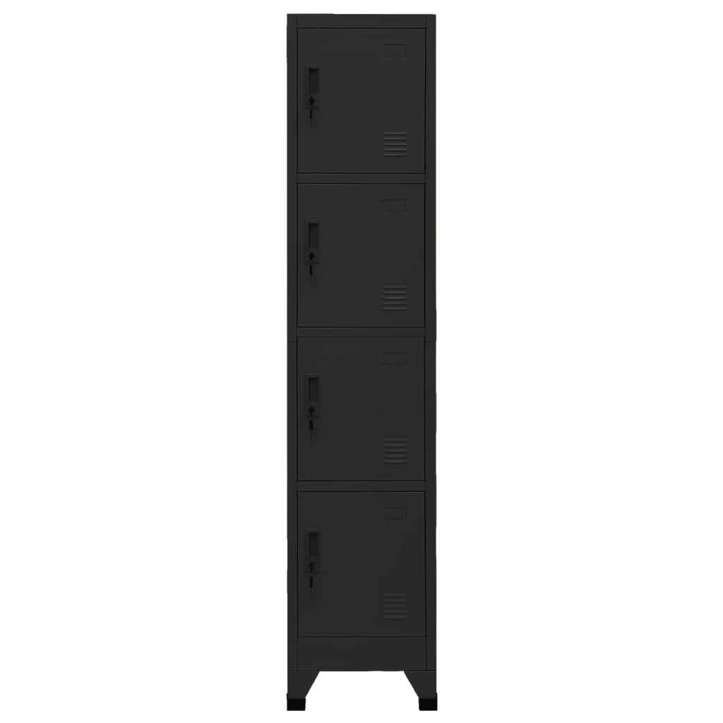 vidaXL Locker Cabinet Black 38x45x180 cm Steel | vidaXL.com.au