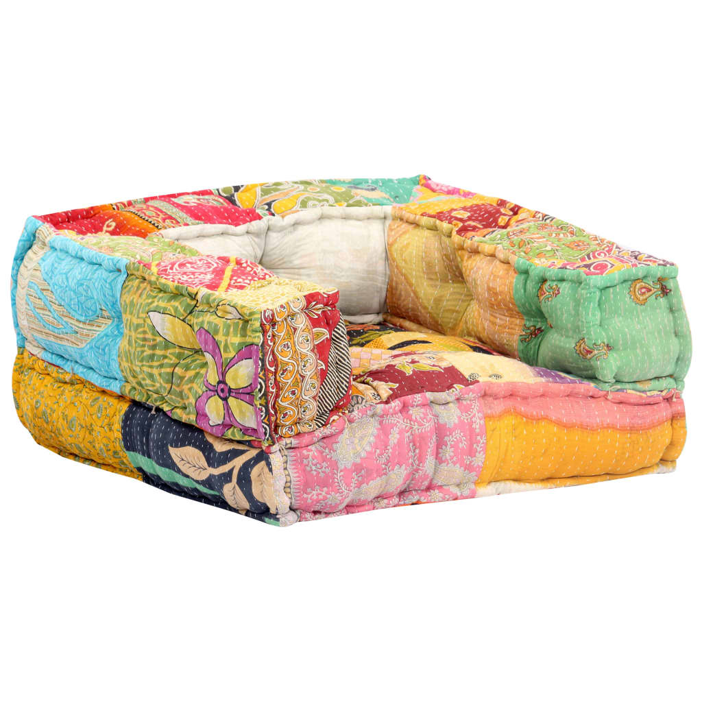 vidaXL Modular Pouffe Patchwork Fabric | vidaXL.com.au