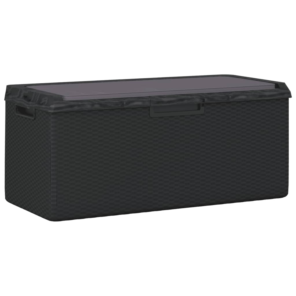 vidaXL Garden Storage Box with Seat Cushion Anthracite 350 L PP ...
